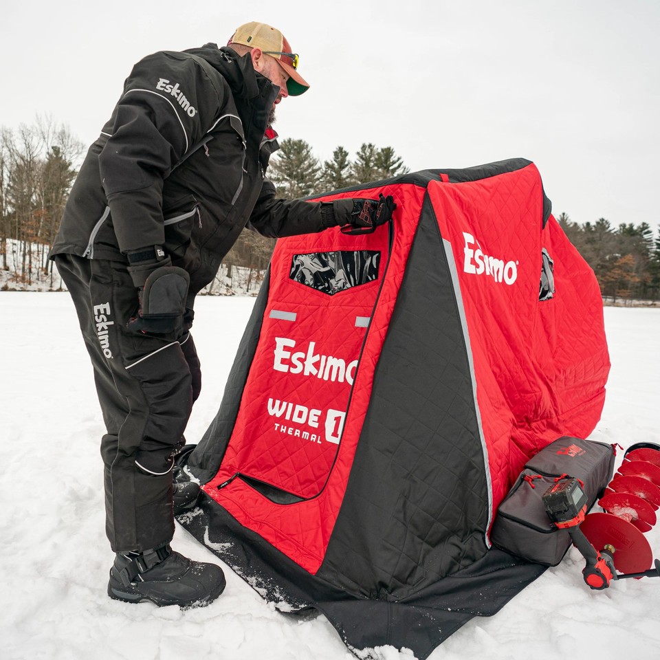 Eskimo Ice Fishing Wide 1 Thermal Sled Shelter Insulated Red | eBay