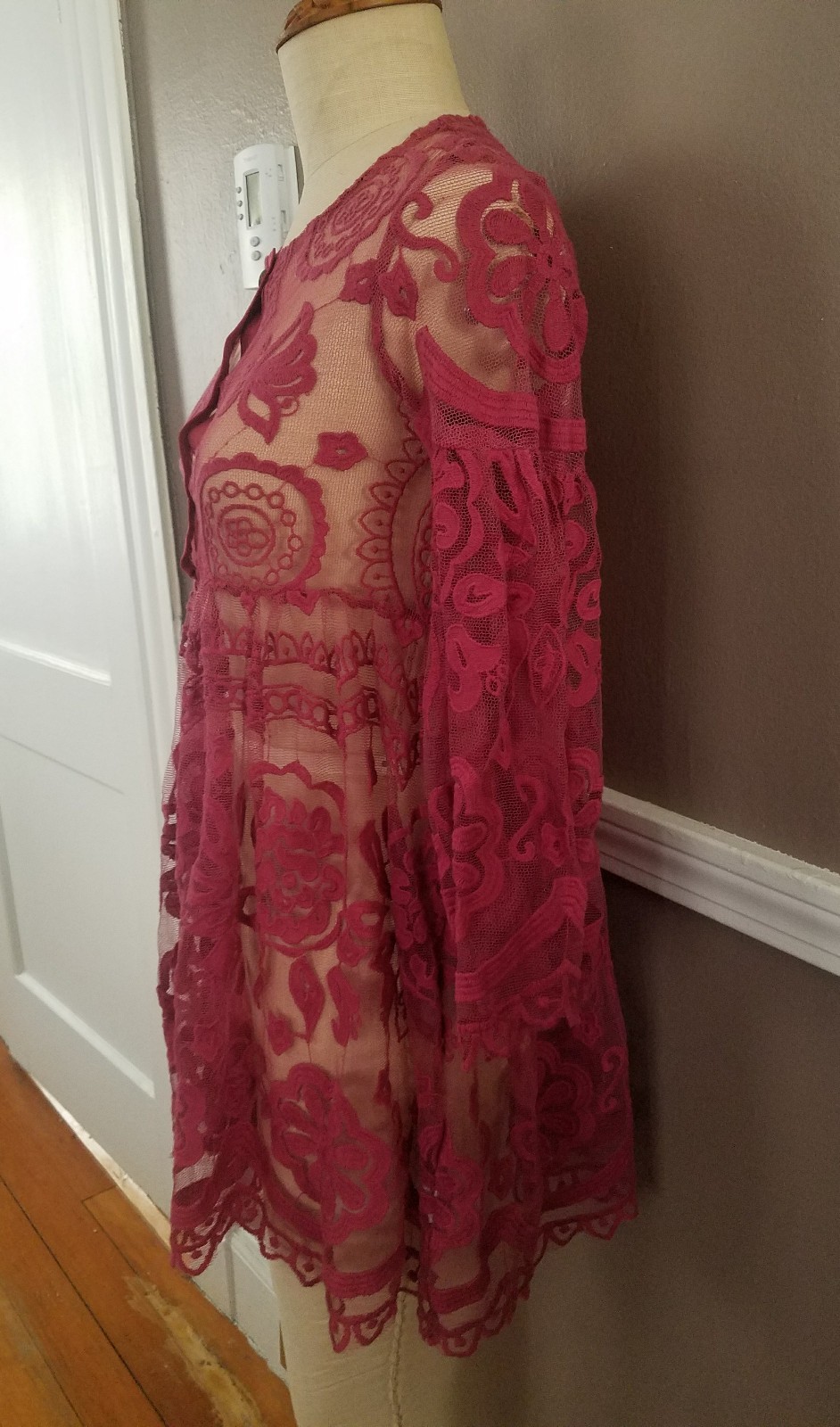 Stunning Reddish/Pink Sheer Lace Top By Jen's Pirate Booty For Free ...