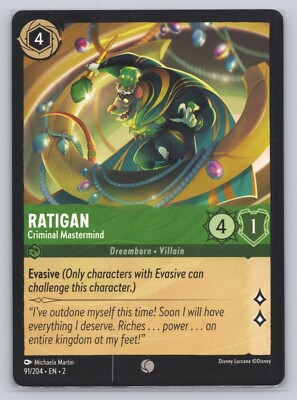 Disney Lorcana - Ratigan - Criminal Mastermind 91/204 - Floodborn -z77 ...