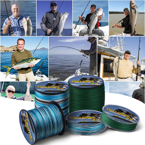 110/300/500yds Super Strong 10-80LB 4 Strands PE Braided Fishing Line ...