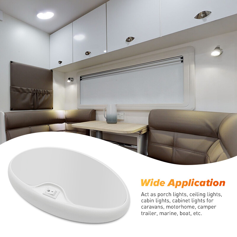 2PCS 6" 12V LED Ceiling Light Pancake Dome Lamp RV Camper Trailer Under ...