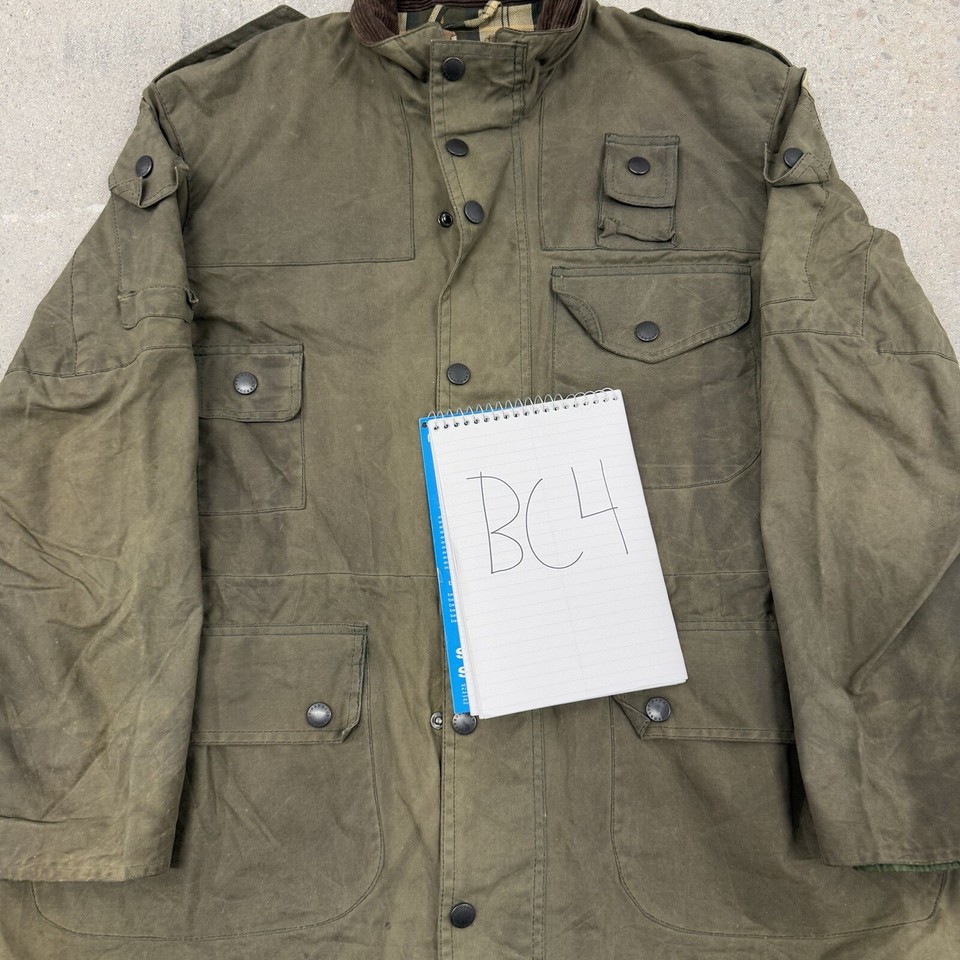 Barbour Waxed Jacket Mens C46 Military Hunting Cowen Commando Coat | eBay