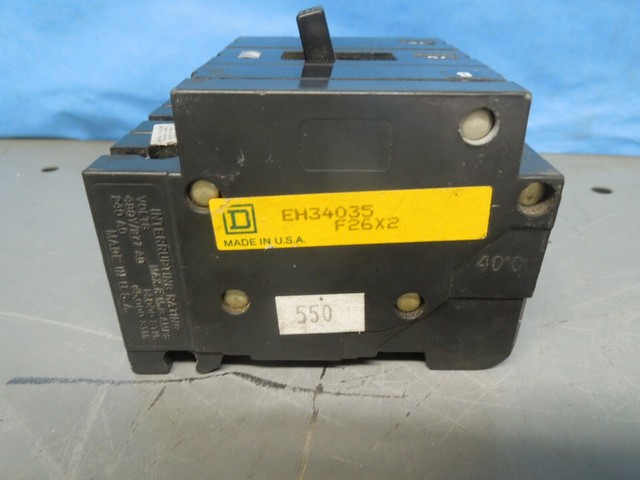 Square D Type EH NEHB 3 Pole 35a 35 Amp 480 Circuit Breaker EH34035 for ...