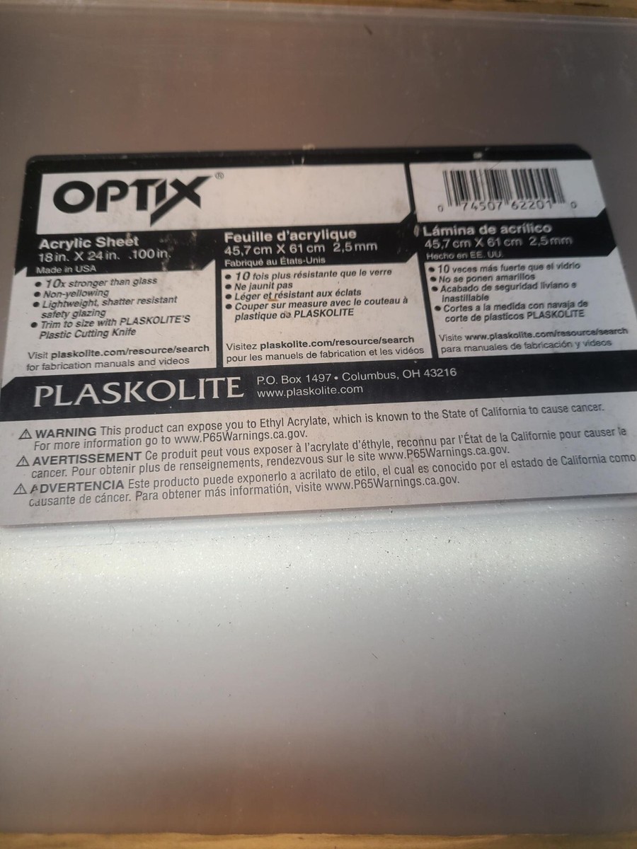 Cutting Plaskolite Panels Plaskolite OPTIX 0.0625 In T X 24 In W X