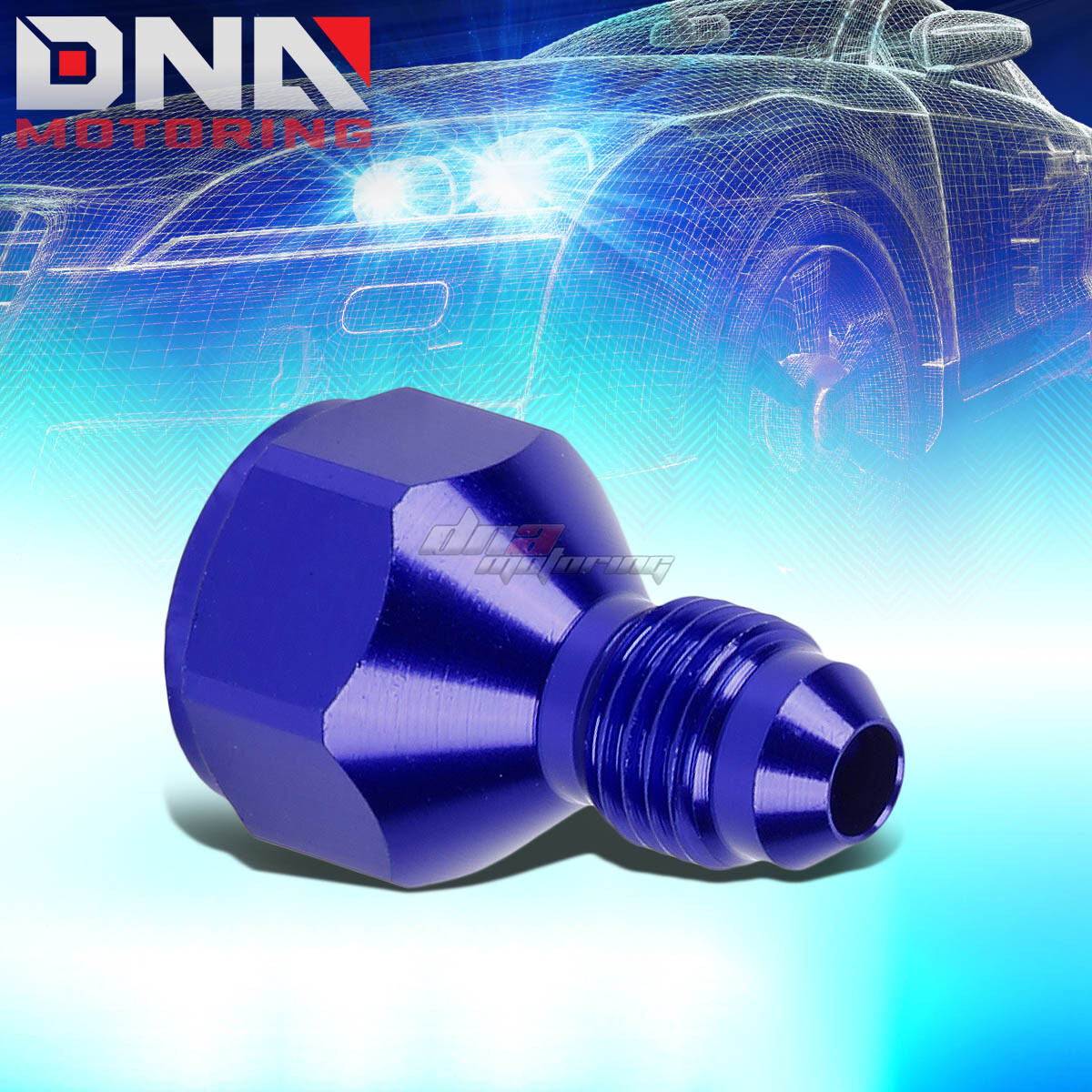 AN4 AN-4 FEMALE FLARE TO MALE AN3 AN-3 BLUE ALUMINUM ANODIZED FITTING ...