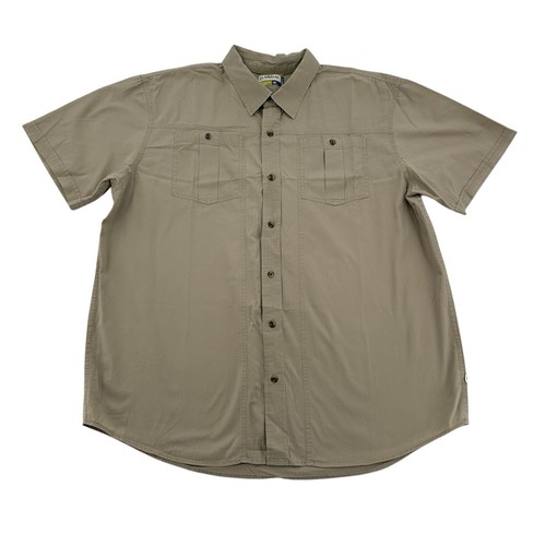 Magellan Outdoors Adventure Gear Meg Shield Ripstop Tan Button Down Men ...
