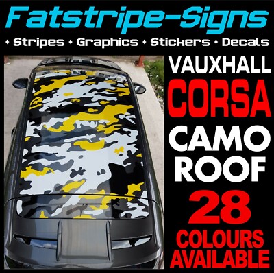 to fit VAUXHALL CORSA E CAMO BONNET GRAPHICS STICKERS STRIPES DECALS ...