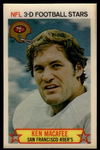 1980 STOP-N-GO 3D CARD KEN MACAFEE SAN FRANCISCO 49ERS #44 | eBay