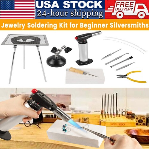 Jewelry Soldering Kit w/Butane Torch, Third Hand&Tripod for Beginner ...