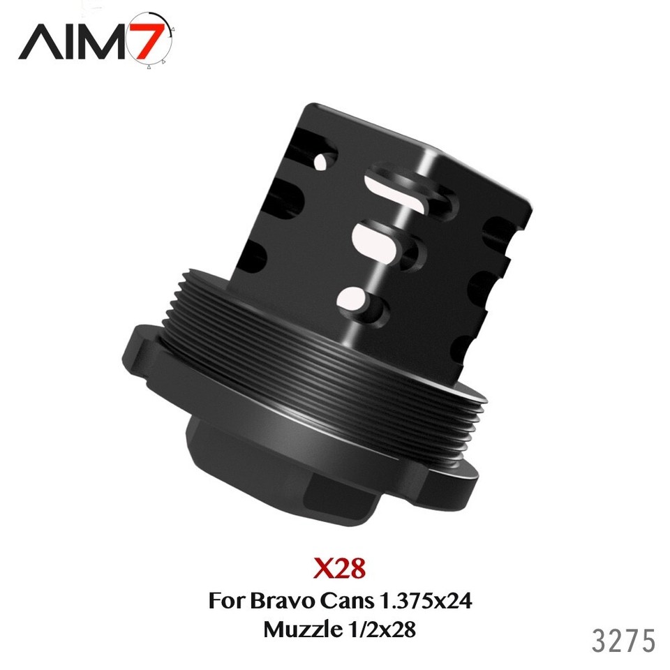 Aim7 X28 Muzzle Brake 1/2x28 For Tubes 1.375"x24 | eBay