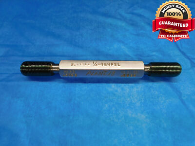 1/4 18 NPSL PIPE SET THREAD PLUG GAGE .25 .250 GO NO GO P.D.'S = .5038 ...