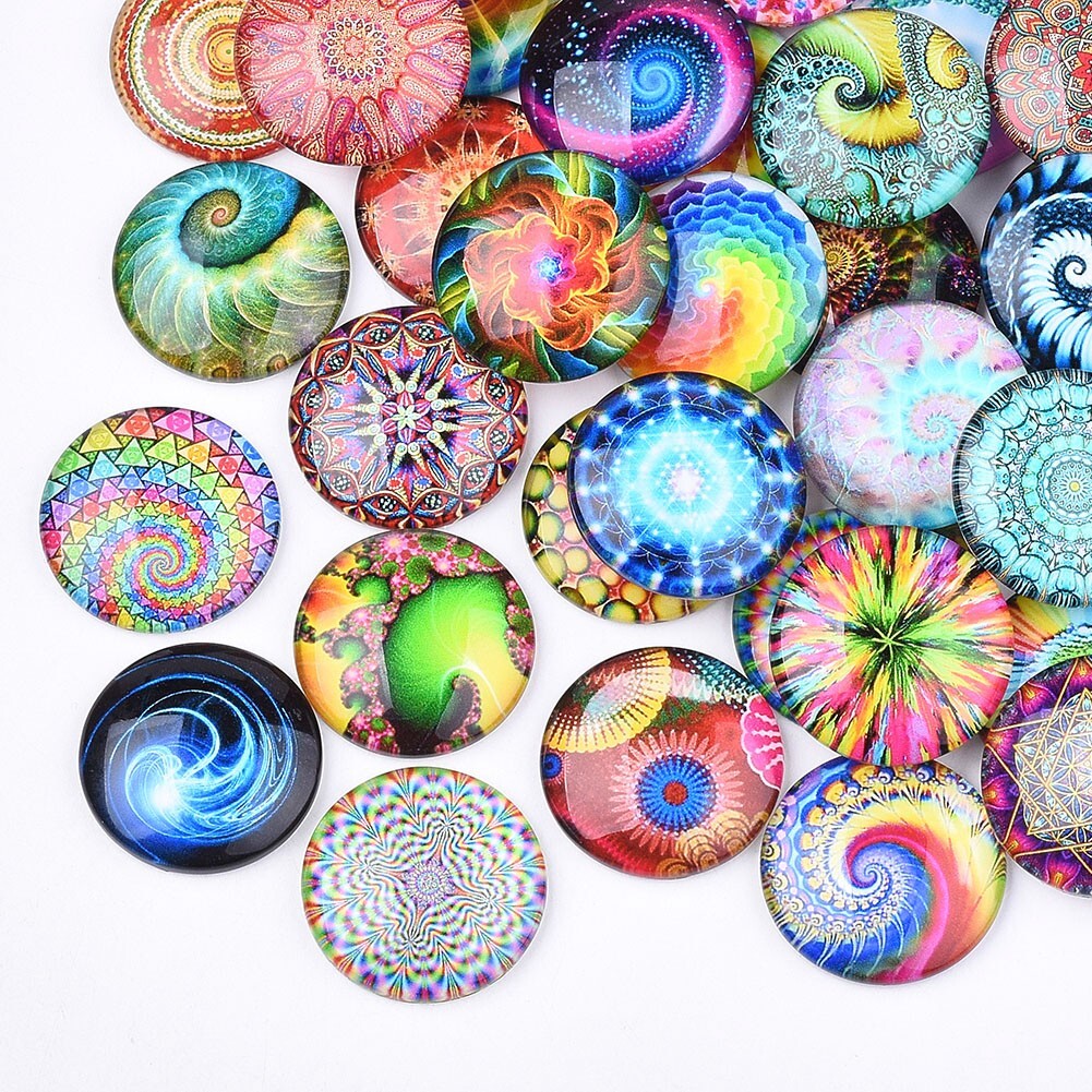 70 pcs Flatback Dome Half Round Mixed Glass Cabochons for DIY Projects ...
