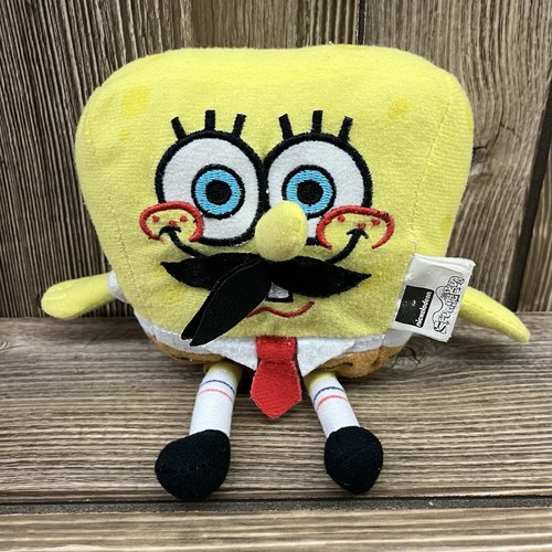 2013 Sponge Bob Squarepants Mustache 8" Plush Figure Stuffed Animal ...