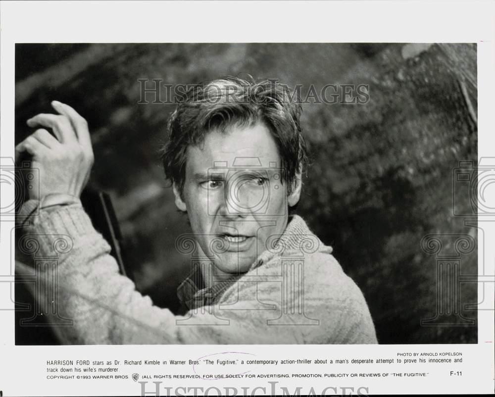 1993 Press Photo Actor Harrison Ford as Dr. Richard Kimble in "The ...