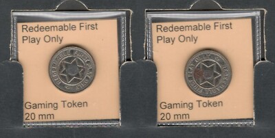 ARCADE TOKEN REDEEMABLE FIRST PLAY ONLY GAMING TOKEN 21 mm DIAMETER | eBay