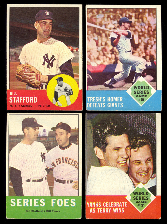 LOT of (19) 1963 Topps Vintage Baseball Cards (ALL Yankees) Tresh SP ...