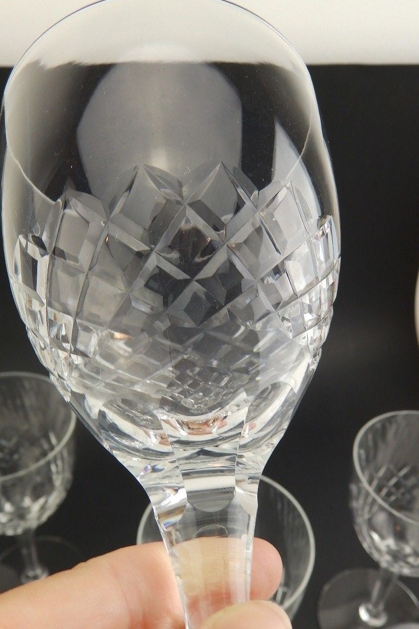 Vintage Set 6 Seneca Cut Crystal #1430 Kimberly Water Goblets Wine ...