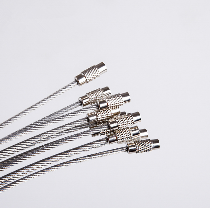 10Pcs Wire Rope Key Chain Stainless Steel Wire Keychain Carabiner Cable ...