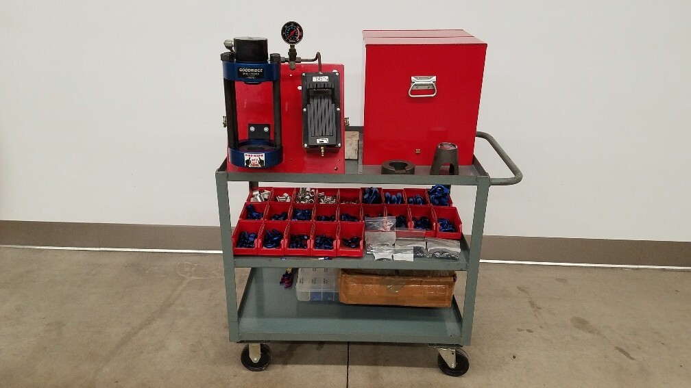 GOODRIDGE HOSE CRIMPER MACHINE WITH FITTINGS AND BRAKE LINE | eBay