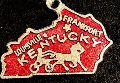 Vintage Sterling Silver ENAMELED KENTUCKY #3 Charm for a Charm Bracelet ...