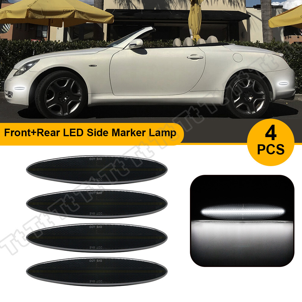 4PCS/set For 2002-2010 Lexus SC430 Smoked Front Rear LED Side Marker ...