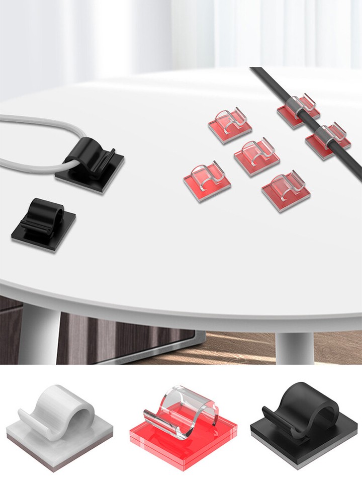 Self Adhesive Nylon Cable Clip Wire Conduit Hook Fasteners Cable ...