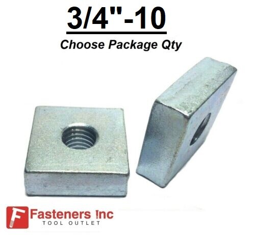 3/4-10 X 1-1/4" X 1-1/4" Square Nuts for Unistrut Channel #4845 | eBay