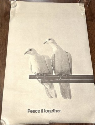 Vintage 1971 Peace It Together Synergisms Anti War Dove Poster | eBay