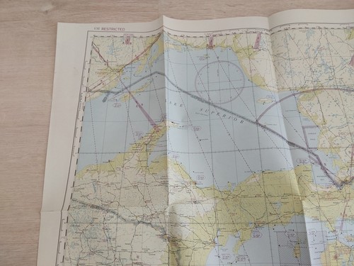 1944 WWII Sectional Aeronautical Chart Pilot Map Great Lakes MI WI ...
