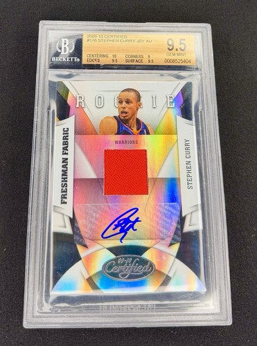 2009 Stephen Curry Certified Rookie Freshman Patch Auto RPA /399 BGS 9. ...