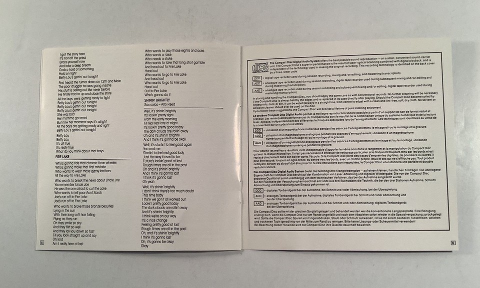 Bob Seger & The Silver Bullet Band "Against The Wind" Audio CD CDP 7 ...