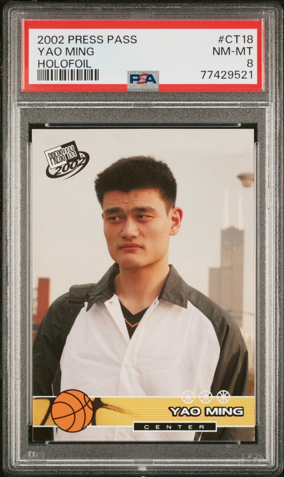 2002 Press Pass #CT18 Yao Ming Holo Foil PSA 8 NM-MT Houston Rockets RC ...