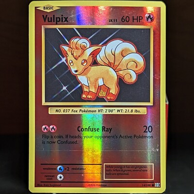 Vulpix 14/108 LP/NM Reverse Holo XY Evolutions Pokemon Card fox furry ...