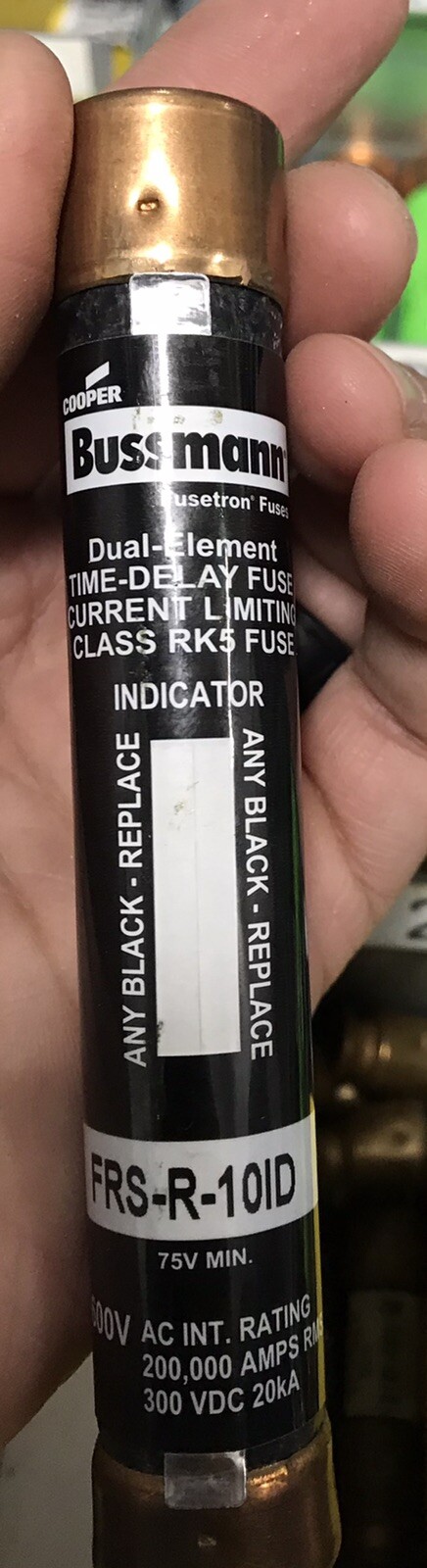 New Bussmann FRS-R-10ID 10 Amp Fuse Class RK5 600 Volt FLSR 10id Time ...