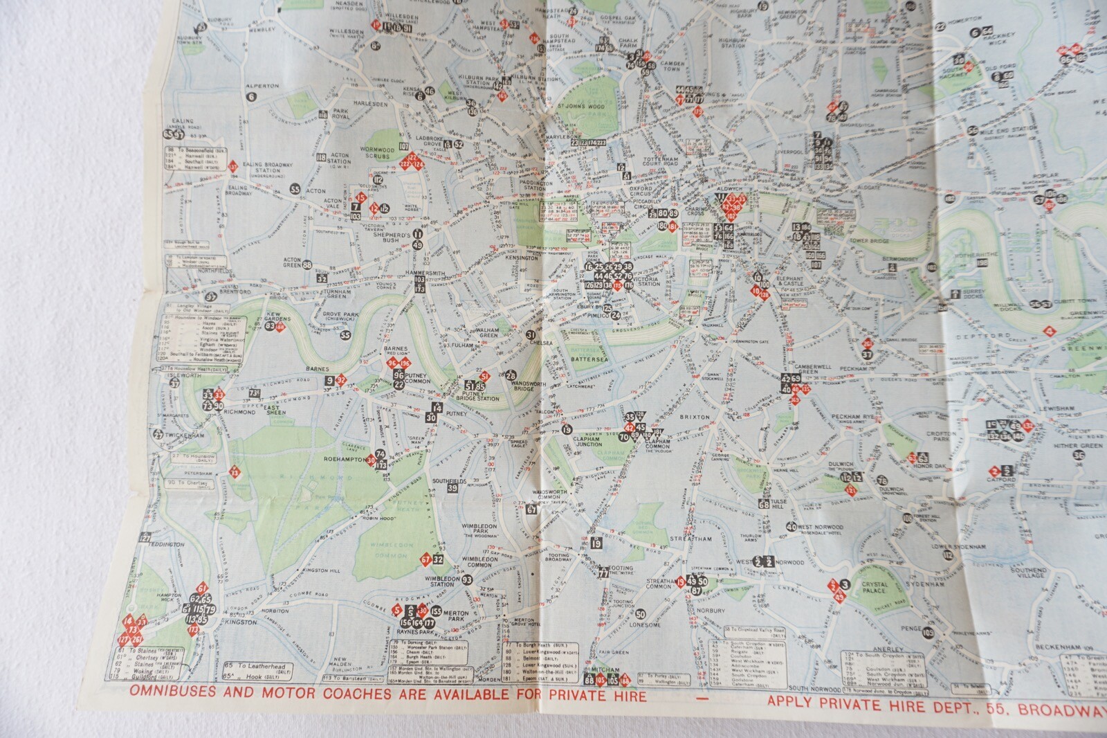1927 No. 7 Map of London General Bus Routes | Grelly UK