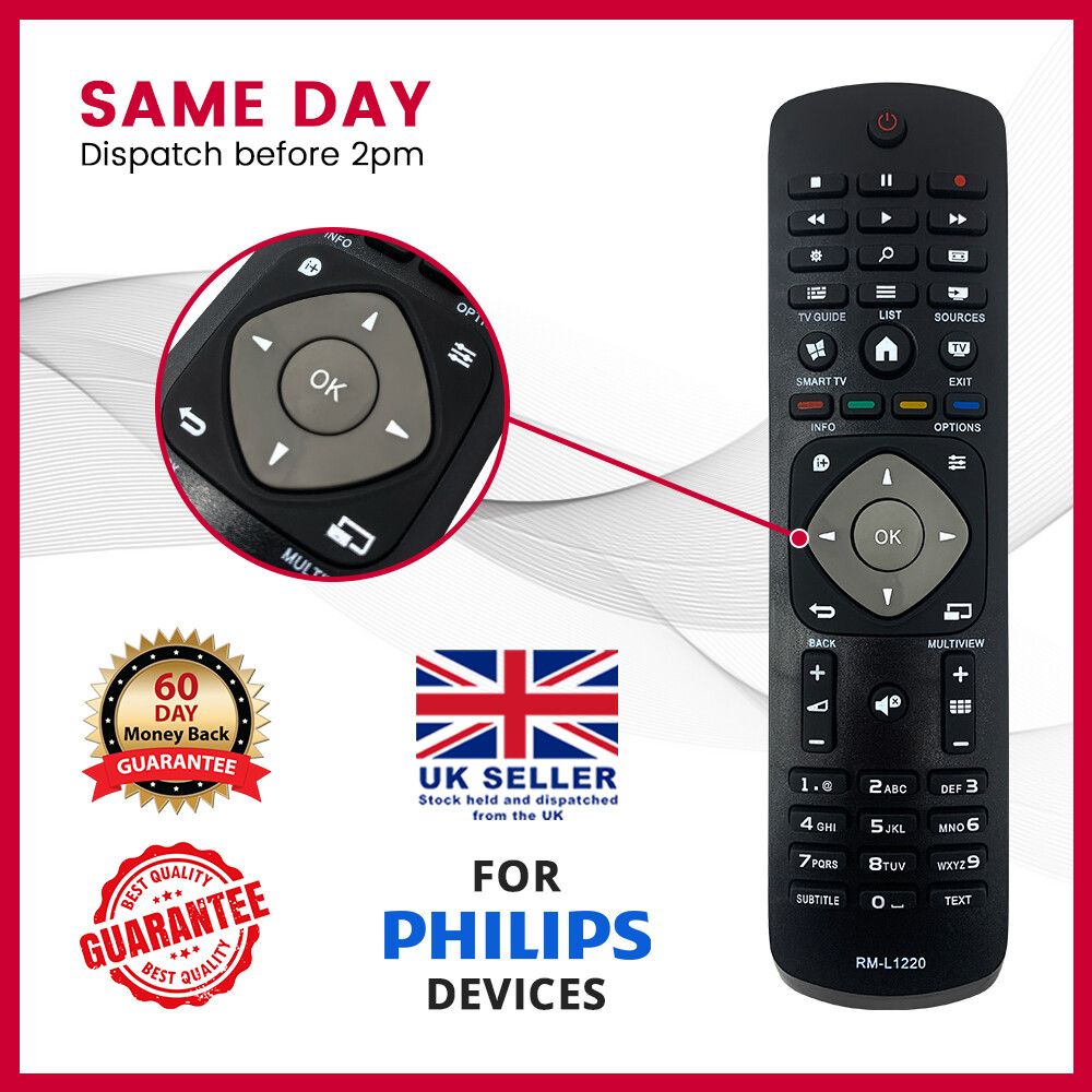 Replacement Philips Remote Control For 4K UHD LED Smart TV 50PUS7505/12 ...
