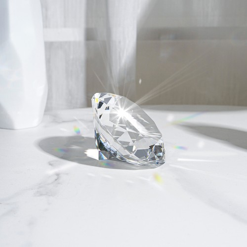 80MM Clear Crystal Diamond Art Giant Glass Paperweight Photo Prop Free ...