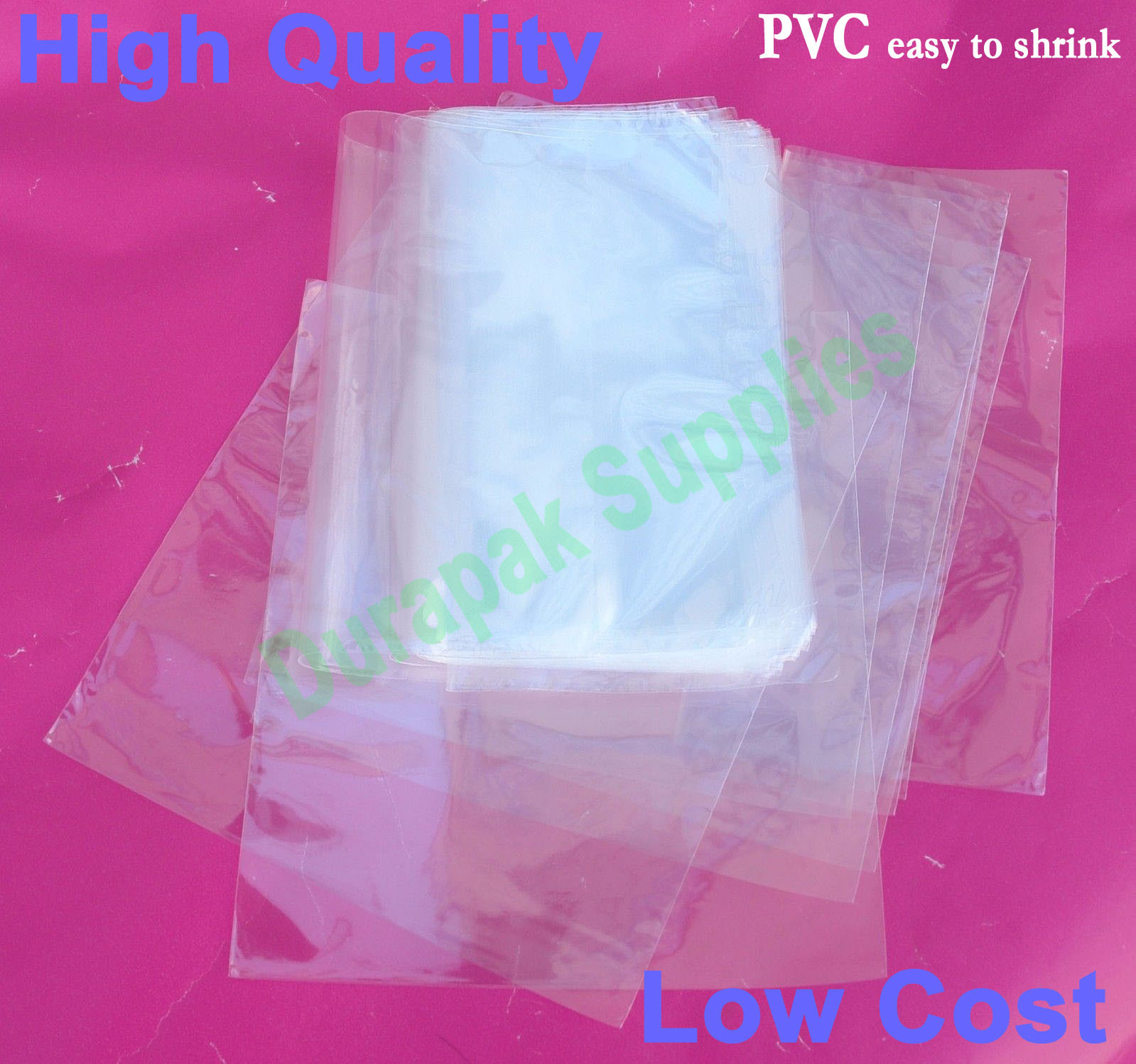 500 pcs 6x6" PVC Heat Shrink Film Wrap Flat Bag w/ Vent Hole Slim CD ...
