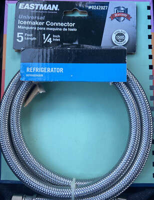 EASTMAN 98516 5-ft 1,800-PSI Stainless Steel Ice Maker Connector ...