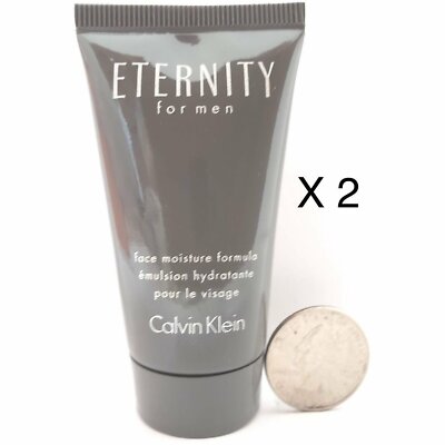 2 Eternity Calvin Klein Men 30 ml/1 oz each Travel Size Face Moisture ...