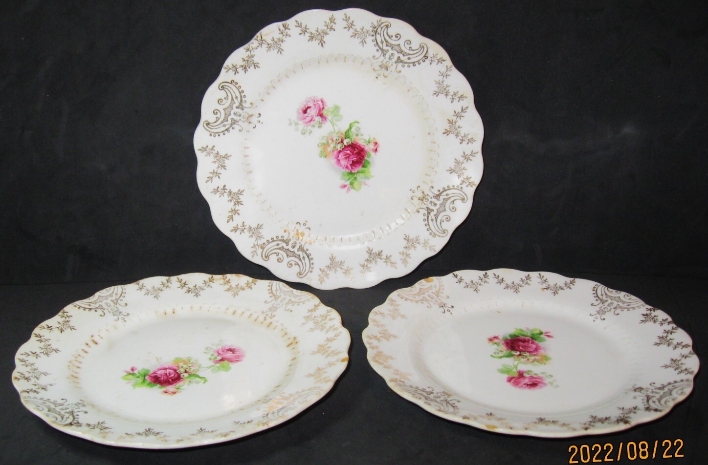 Vintage Lot of 3 Floral Bread Plates Sterling China USA Pattern STR 150 ...