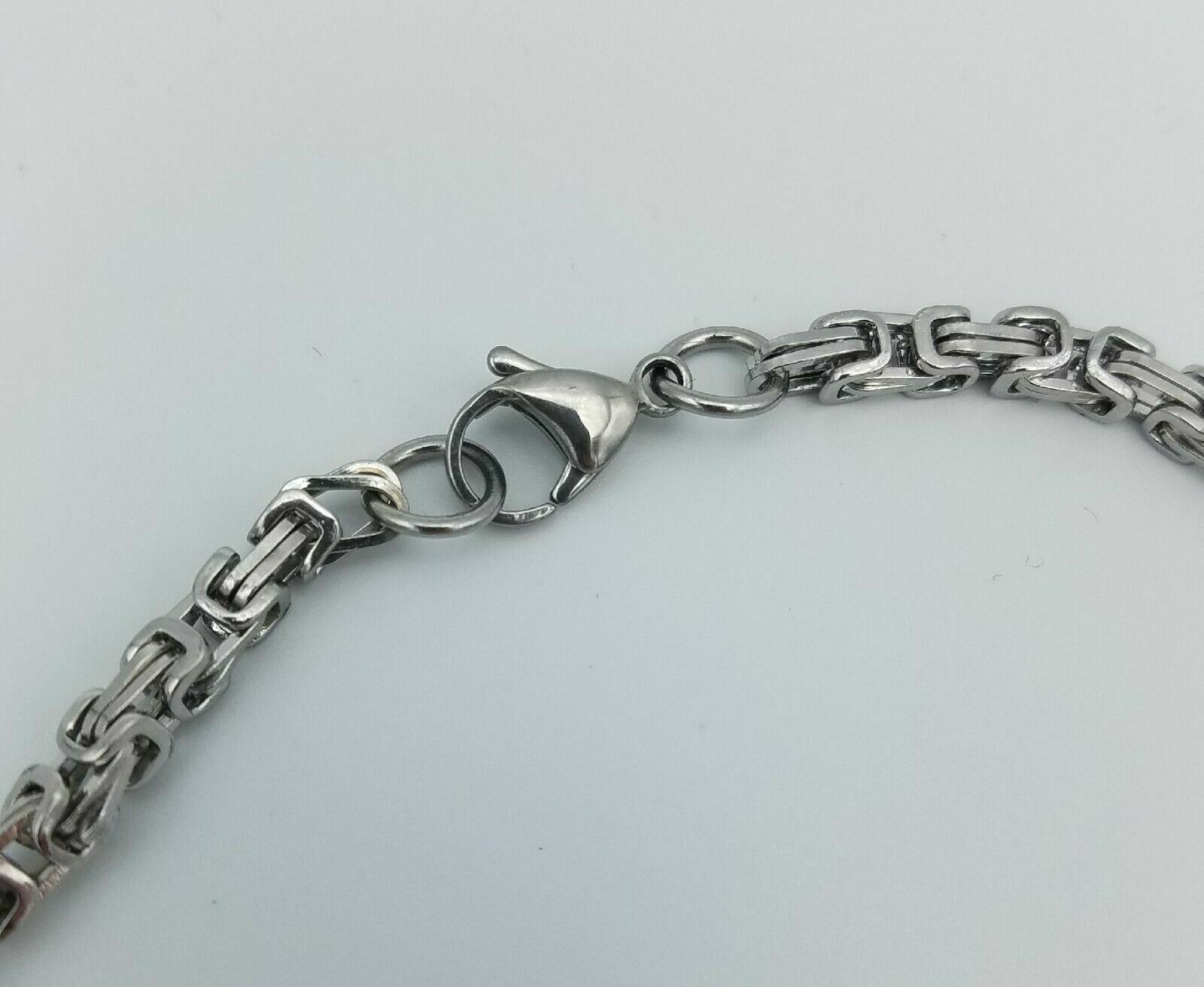 24" STAINLESS STEEL SILVER 4MM BYZANTINE TURKISH BOX ROPE CHAIN ...
