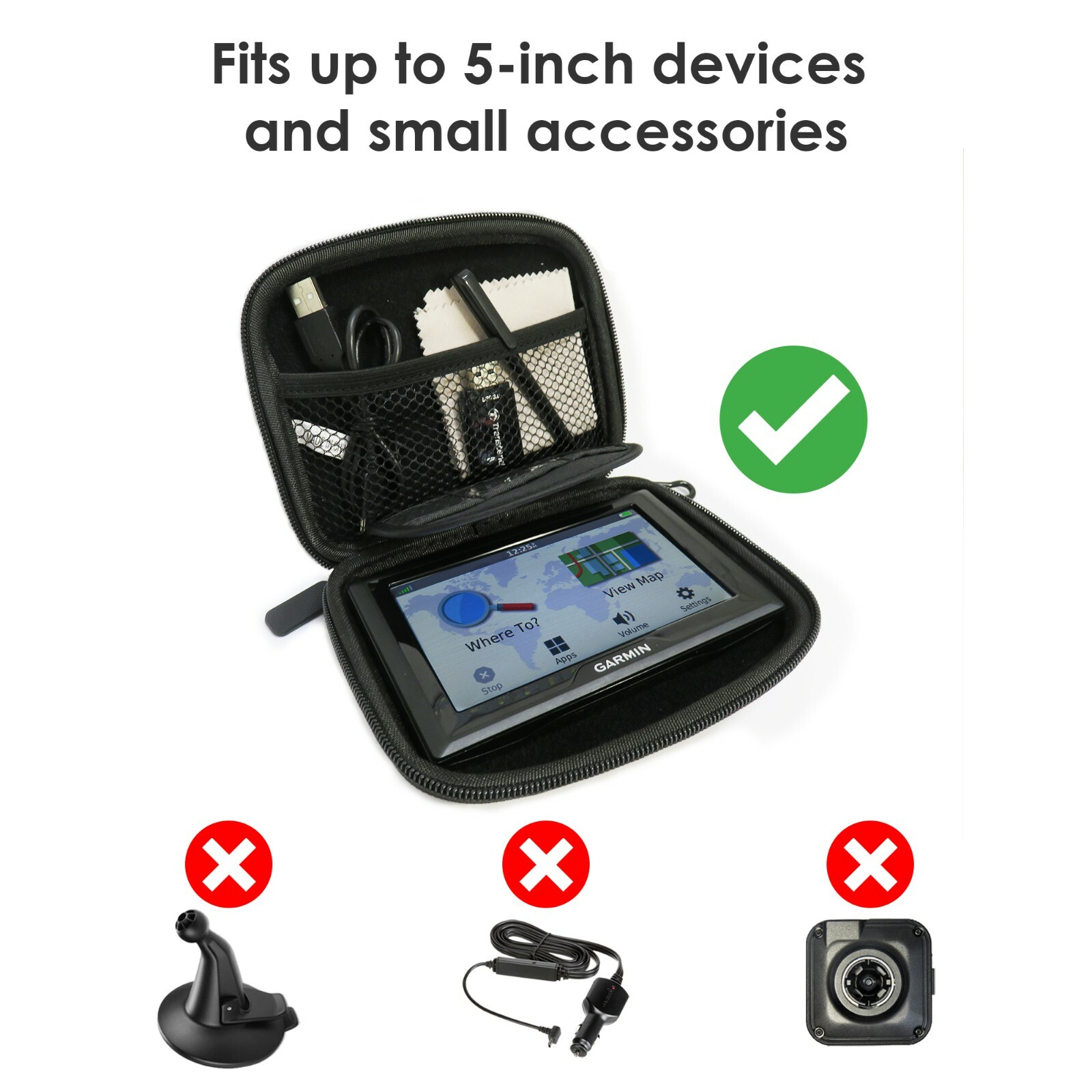 5-inch Hard Shell Carrying Case For Garmin Nuvi 3597 3597LMTHD GPS ...