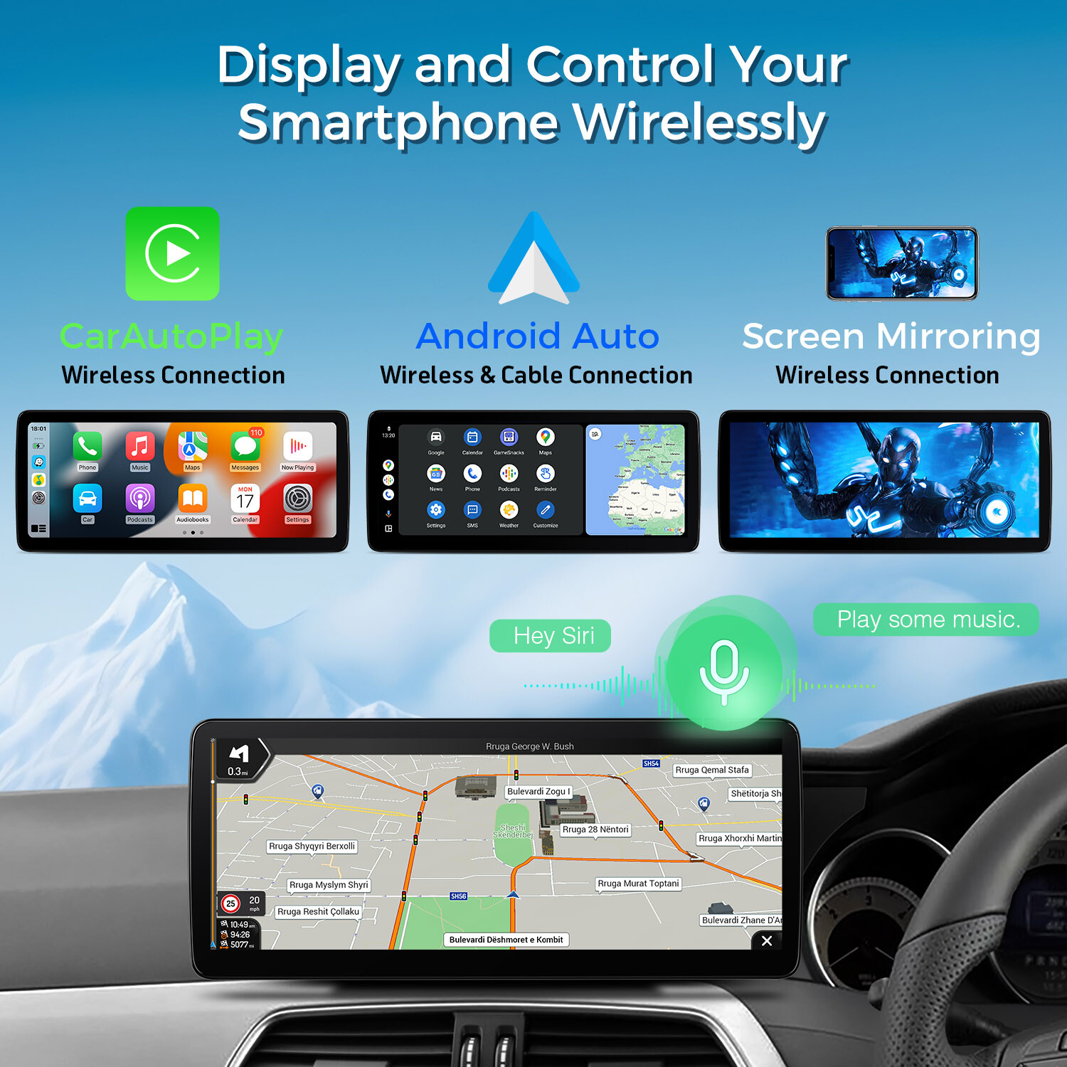 12.3" HD Screen Android 13 Octa Core 4G Car Stereo GPS For Benz C-W204 ...