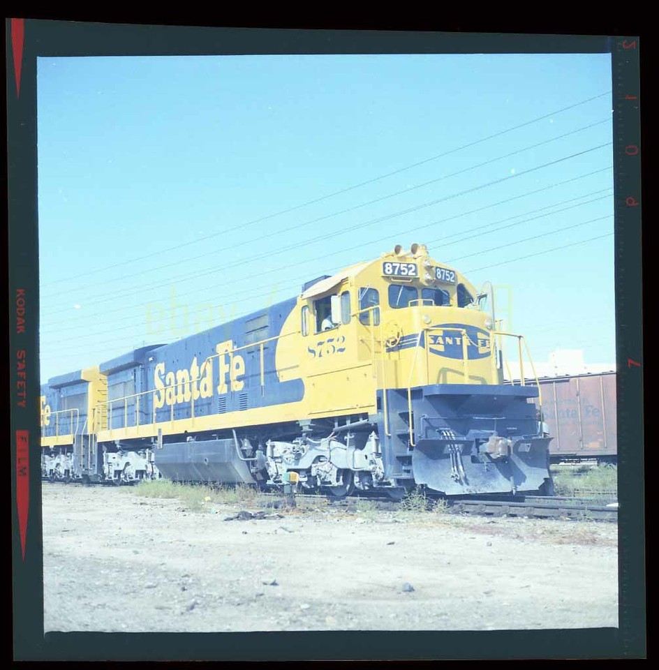1974 ATSF Santa Fe GE U36C Locomotive #8752 - Vintage Railroad Negative ...
