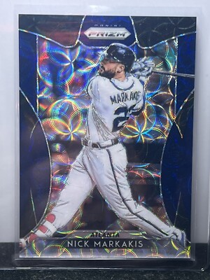 2019 Panini Prizm Nick Markakis #177 Navy Blue Kaleidoscope /35 Atlanta ...