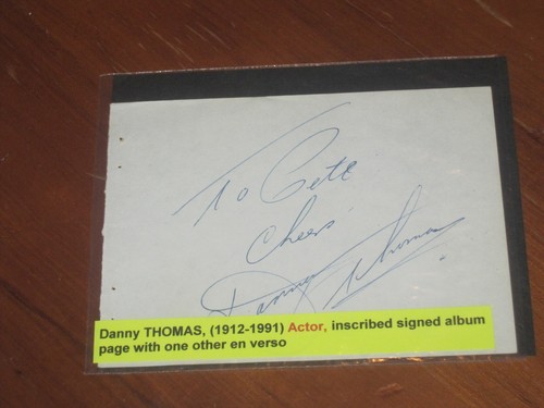Danny Thomas Autographed 4.5x6 Photo JSA Auc Certified To Pete | eBay