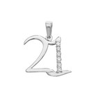 Silver "21" Pendant & chain | eBay Australia
