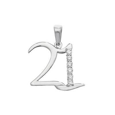 Silver "21" Pendant & chain | eBay UK