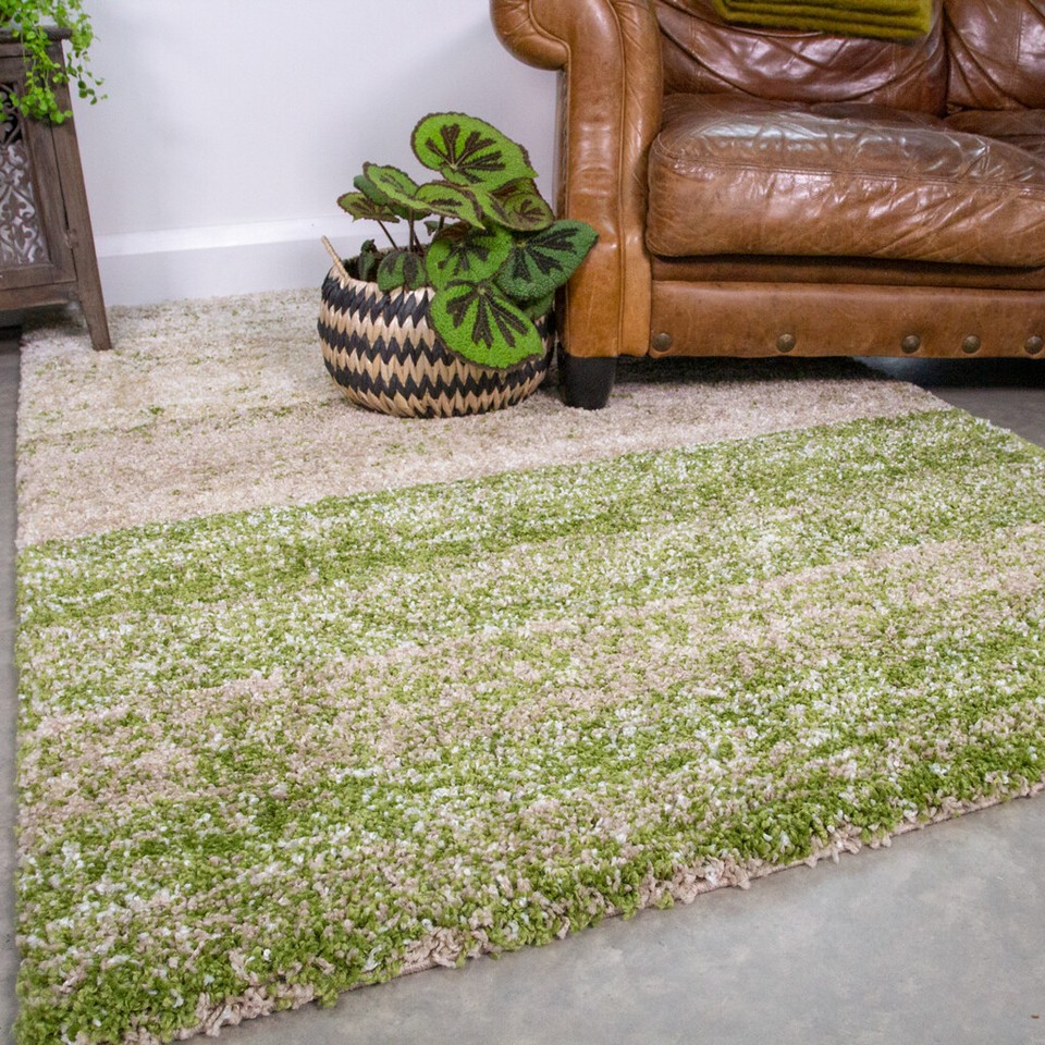 Modern Sage Green Rugs Small Large Emerald Shaggy Rugs Geometric Living ...